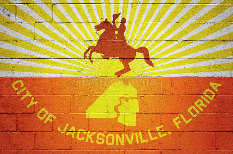 Flag of the City of Jacksonville Painted on a Wall Stock Photo - Image ...