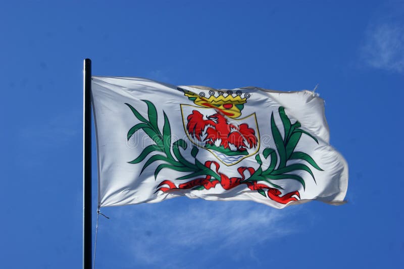 Flag of the City of Nice Flying Stock Image - Image of mediterranean ...