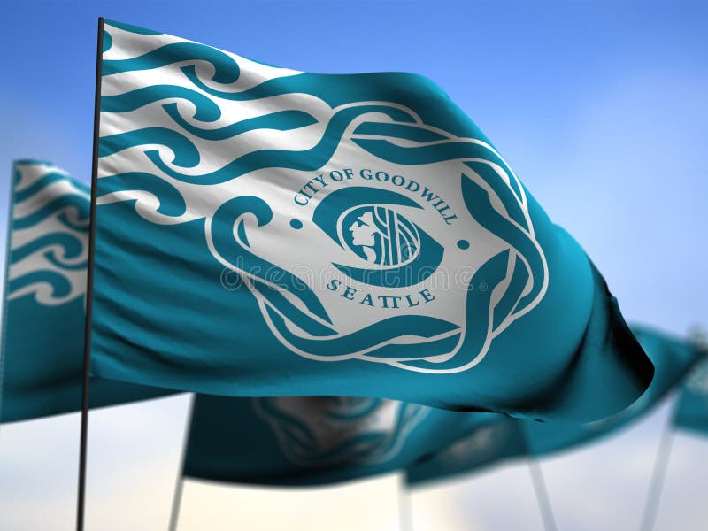 Flag of Seattle stock illustration. Illustration of goodwill - 136181680