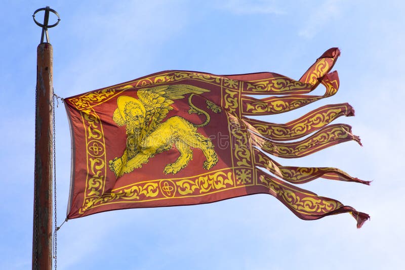 Flag of Venice in Italy stock image. Image of beautiful - 157499893