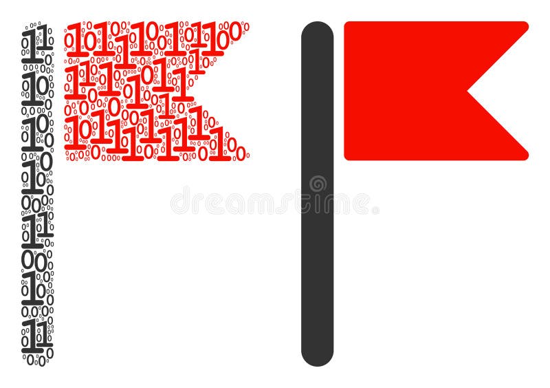 Flag Collage of Binary Digits Stock Vector - Illustration of point ...