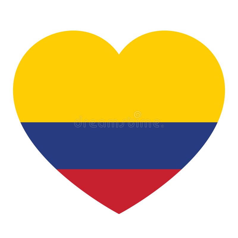 Flag of Colombia in Form of Heart, Symbol of Love Stock Illustration ...