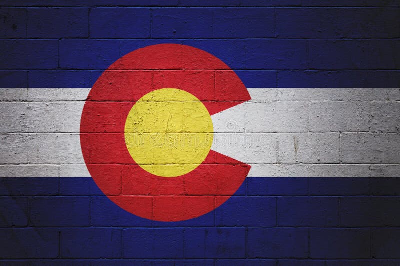 Flag of Colorado Painted on a Wall Stock Photo - Image of block ...