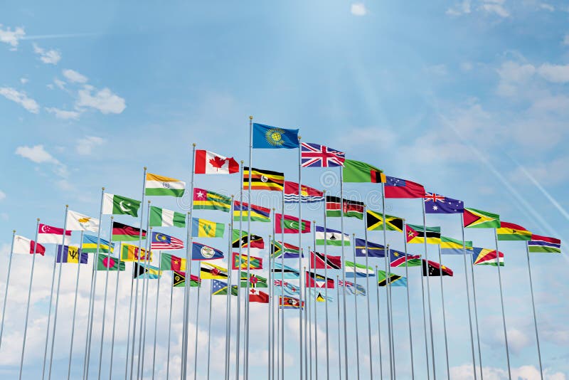 The Flags of the Commonwealth of Nations Stock Photo - Image of country ...