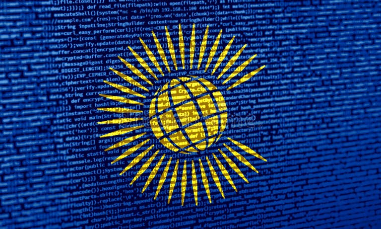 Flag of the Commonwealth of Nations Over Digital Code. Concept of ...