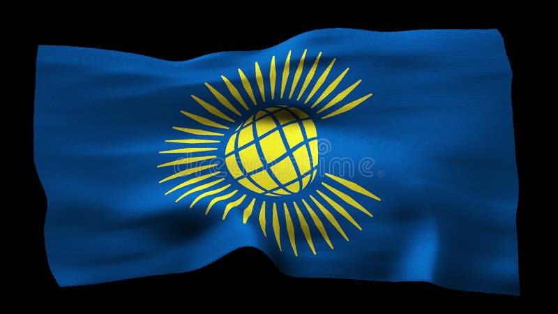 Flag of Commonwealth of Nations Realistic Waving on Green Screen ...