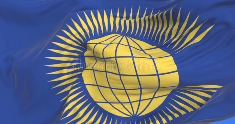 Commonwealth of Nations Flag Waving at Wind with Blue Sky, Loop Stock ...