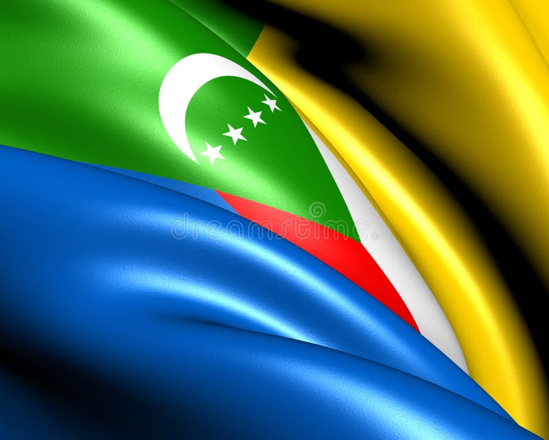 The flag of Comoro islands stock vector. Illustration of design - 107619320