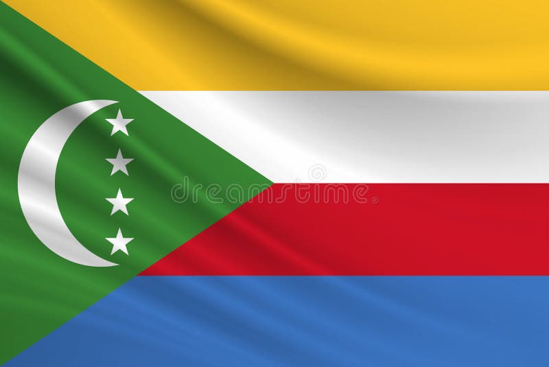 Flag of Comoros Fabric Texture of the Flag of Comoros Stock ...