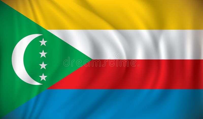 Flag of Comoros stock vector. Illustration of comoros - 107023145