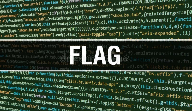 Flag Concept with Random Parts of Program Code. Flag with Programming ...
