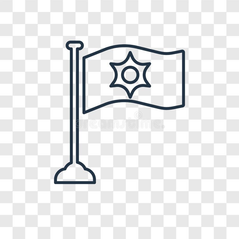 Flag Concept Vector Linear Icon Isolated on Transparent Background ...