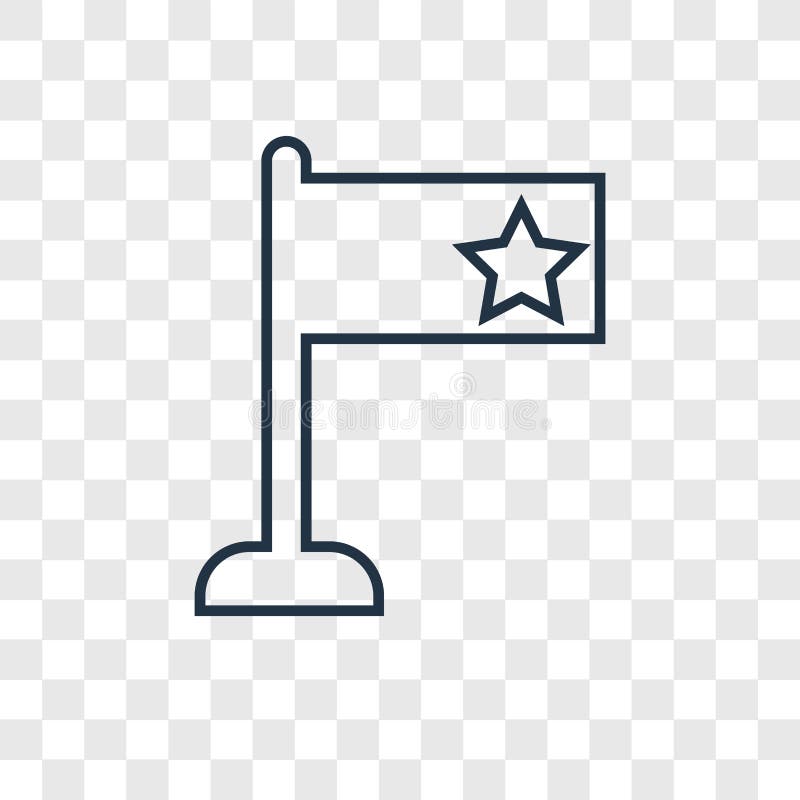 Flag Concept Vector Linear Icon Isolated on Transparent Background ...