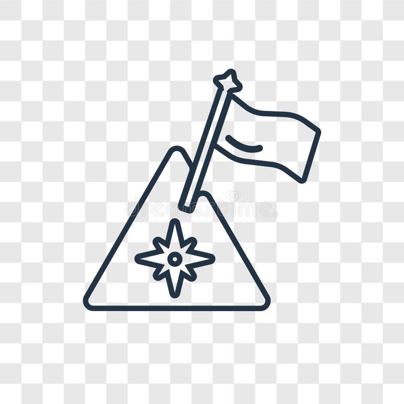 Flag Concept Vector Linear Icon Isolated on Transparent Background ...