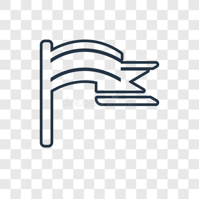 Flag Concept Vector Linear Icon Isolated on Transparent Background ...