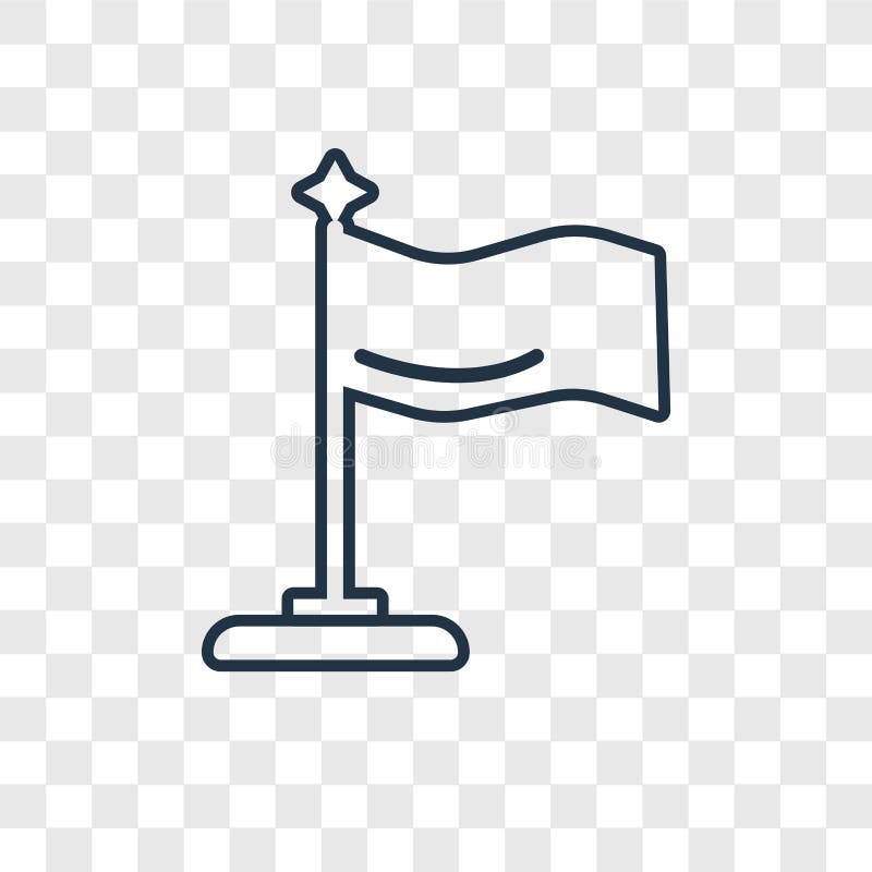 Flag Concept Vector Linear Icon Isolated on Transparent Background ...