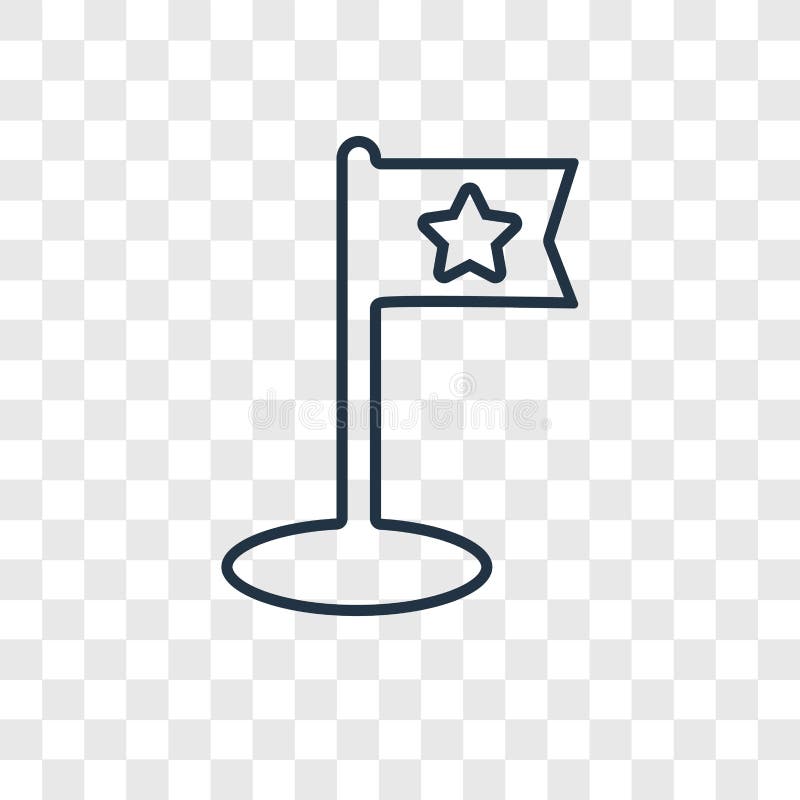 Flag Concept Vector Linear Icon Isolated on Transparent Background ...