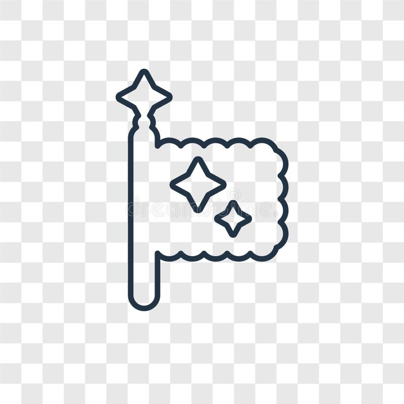 Flag Concept Vector Linear Icon Isolated on Transparent Background ...