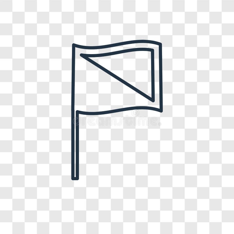 Flag Concept Vector Linear Icon Isolated on Transparent Background ...