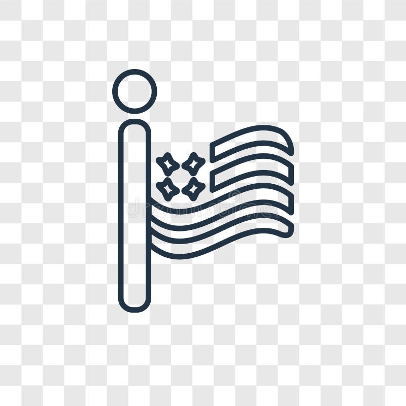 Flag Concept Vector Linear Icon Isolated on Transparent Background ...