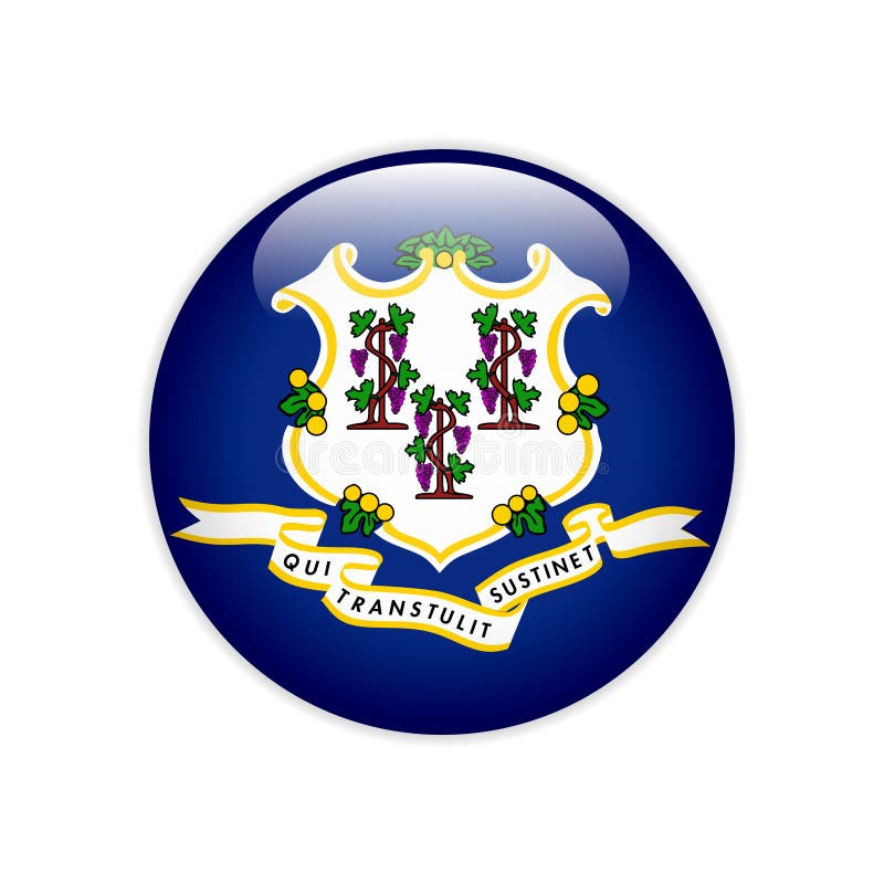 Flag Connecticut button stock vector. Illustration of country - 143516736