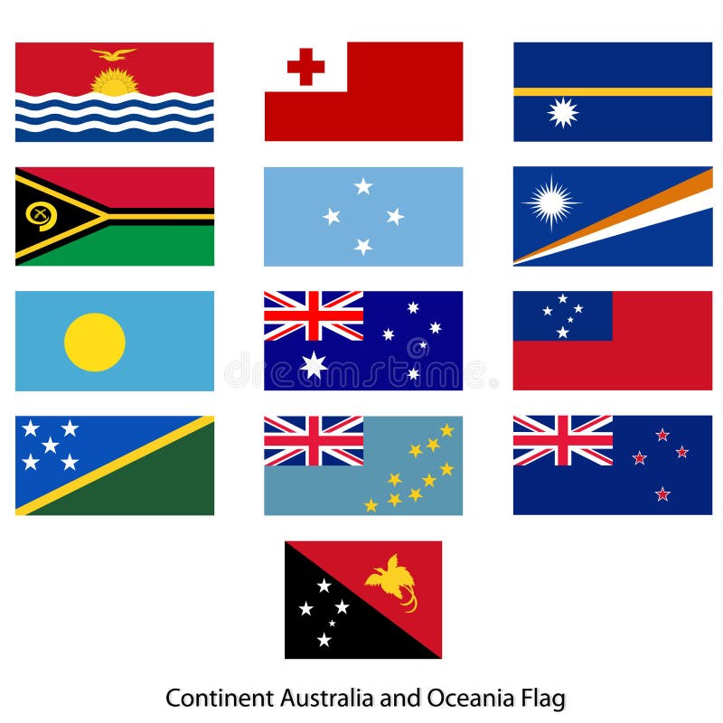 Australia and Oceania Countries Stock Vector - Illustration of history ...