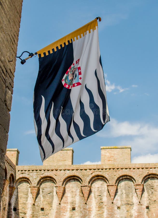 Flags of the Siena Contrade Districts Palio Festival Background, in ...