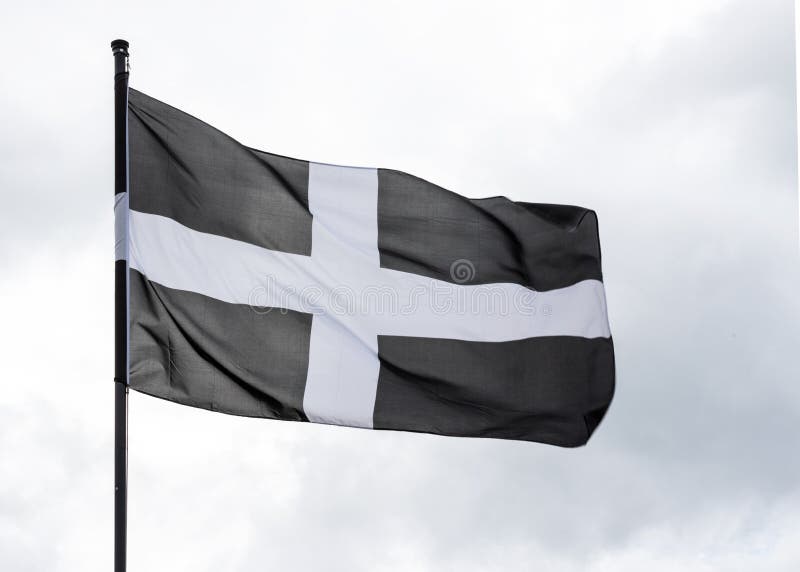 The Flag of Cornwall Also Know As Saint Piran`s Flag United Kingdom ...