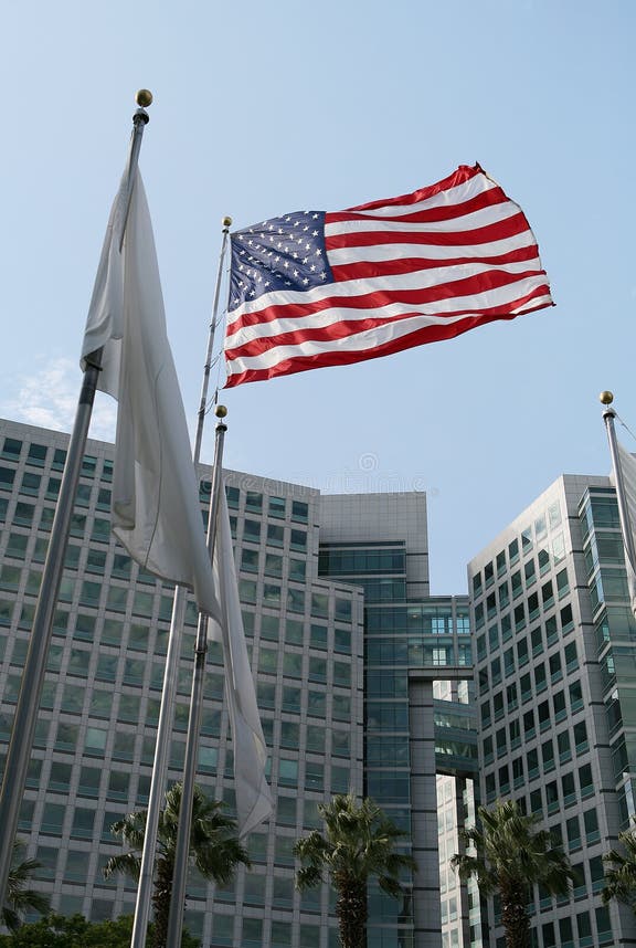 Flag and Corporate Building Stock Photo - Image of design, flag: 1052834