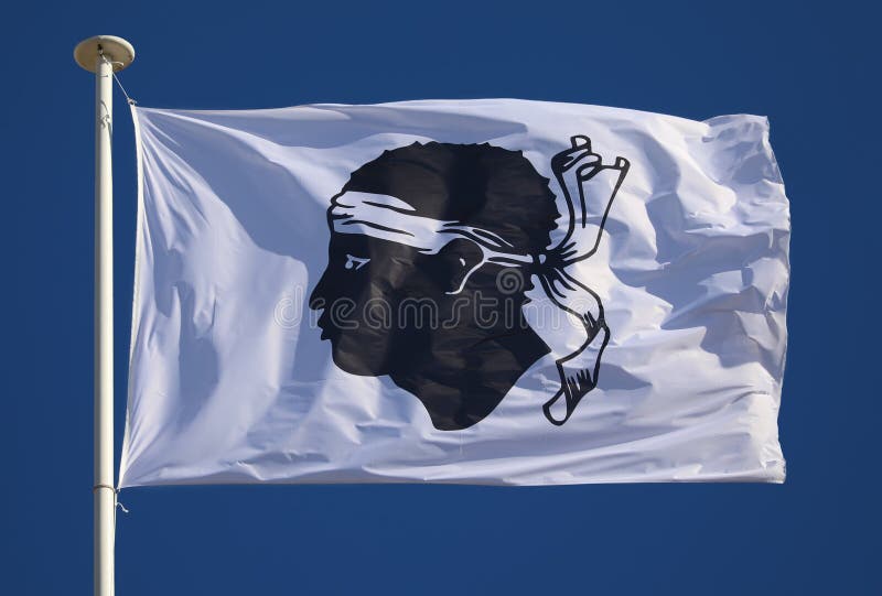 Flag of Corsica, France stock image. Image of moor, corsican - 45936755