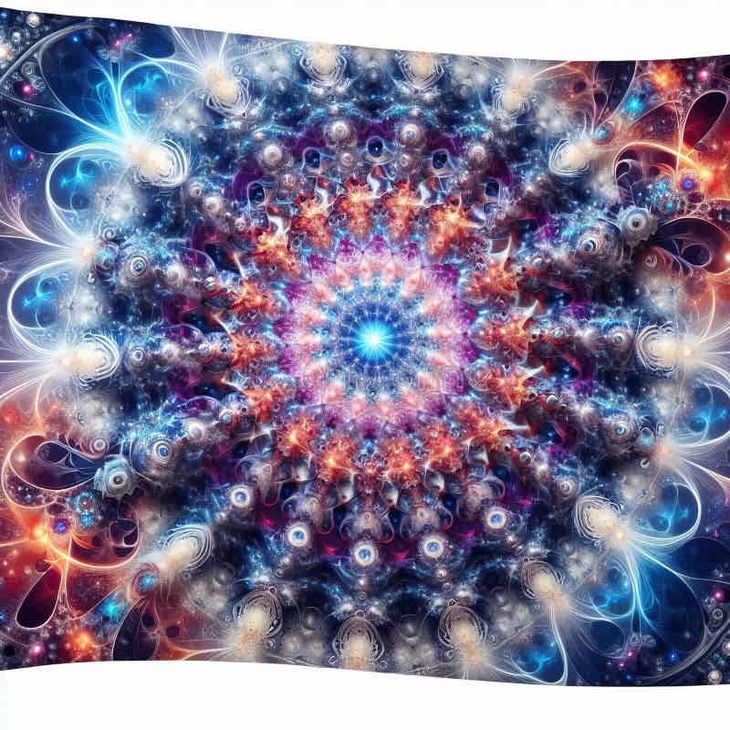 120 38. a Flag with a Cosmic Fractal Design, Featuring Intricat Stock ...