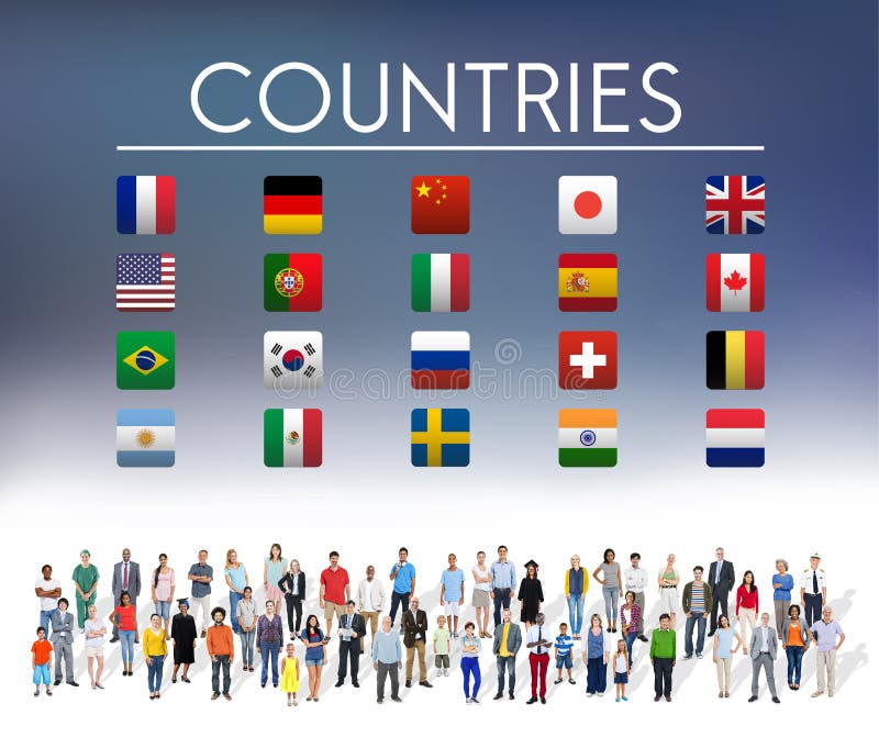 Flag Countries Foreign International Symbol Concept Stock Illustration ...