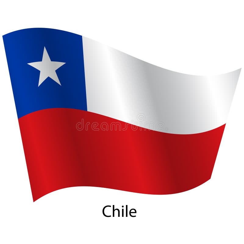 Flag of the Country Chile on a White Background Stock Illustration ...
