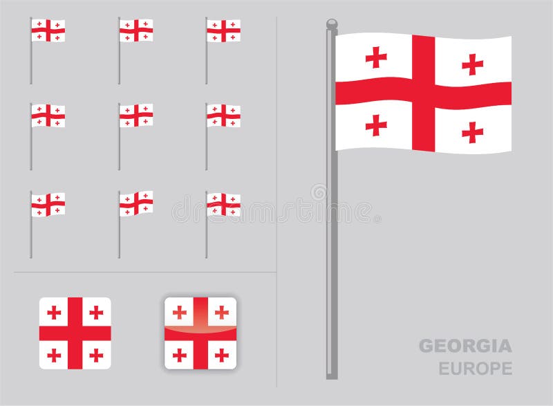 Georgia Flag Country Waving Animation App Icon Vector Stock Vector ...
