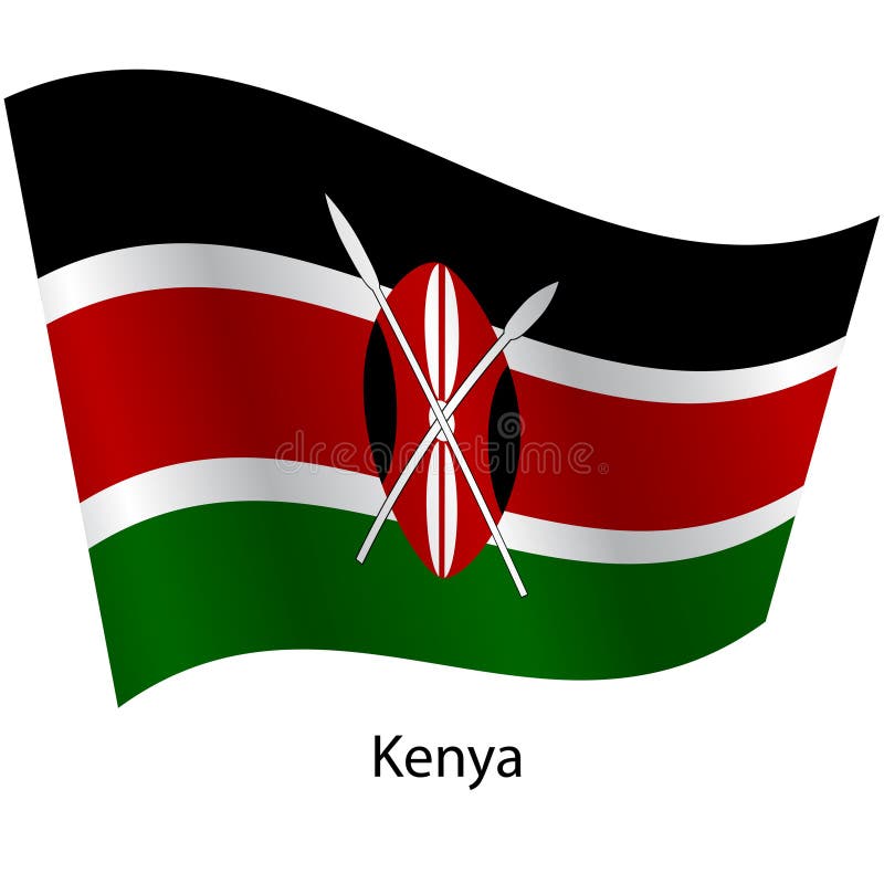 Flag of the Country Kenya on a White Background Stock Illustration ...