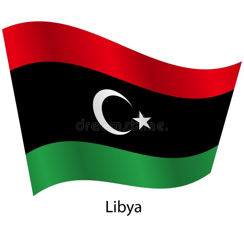 Flag of the Country Libya on a White Background Stock Illustration ...