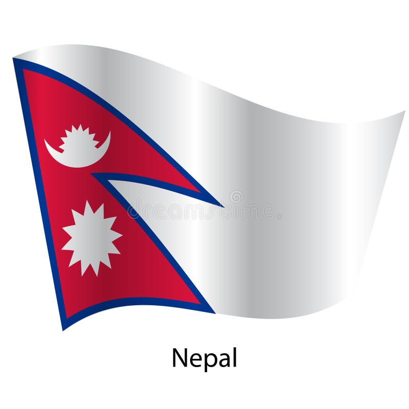 Flag of the Country Nepal on a White Background Stock Illustration ...