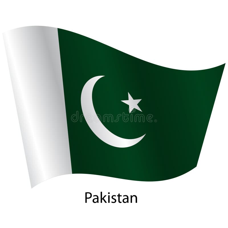 Flag of the Country Pakistan on a White Background Stock Illustration ...