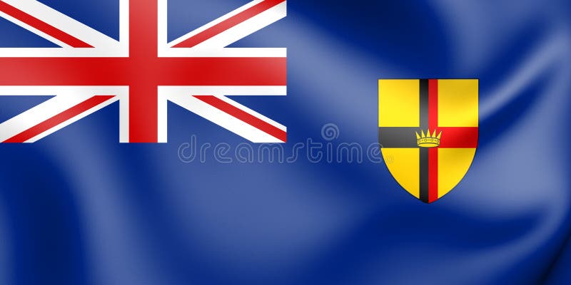 3D Flag of Crown Colony of Sarawak 1946, Malaysia. Stock Illustration ...
