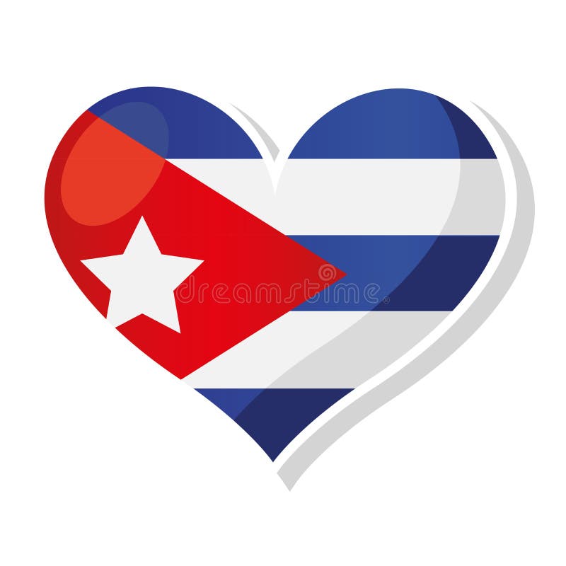 Flag of Cuba in Heart Shaped Stock Vector - Illustration of sign, state ...