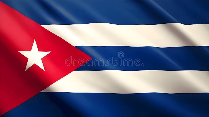 Flag of Cuba Realistic Illustrated Background Stock Illustration ...