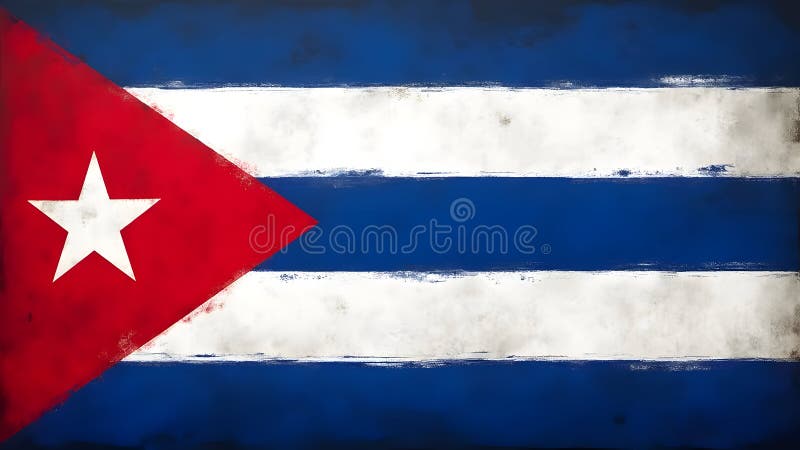 Flag of Cuba Realistic Illustrated Background Stock Illustration ...
