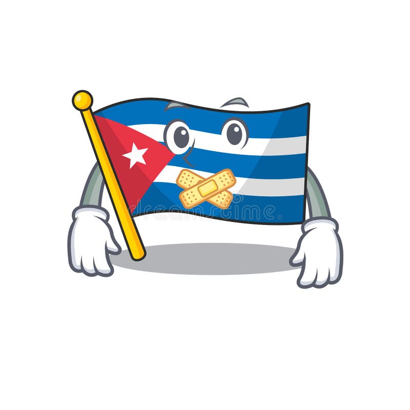 Flag Cuba Scroll Mascot Cartoon Character Design on Silent Gesture ...