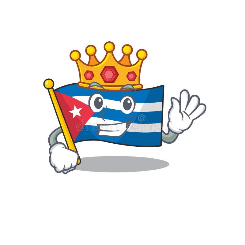 Flag Cuba Scroll a Stylized of King on Cartoon Character Design Stock ...