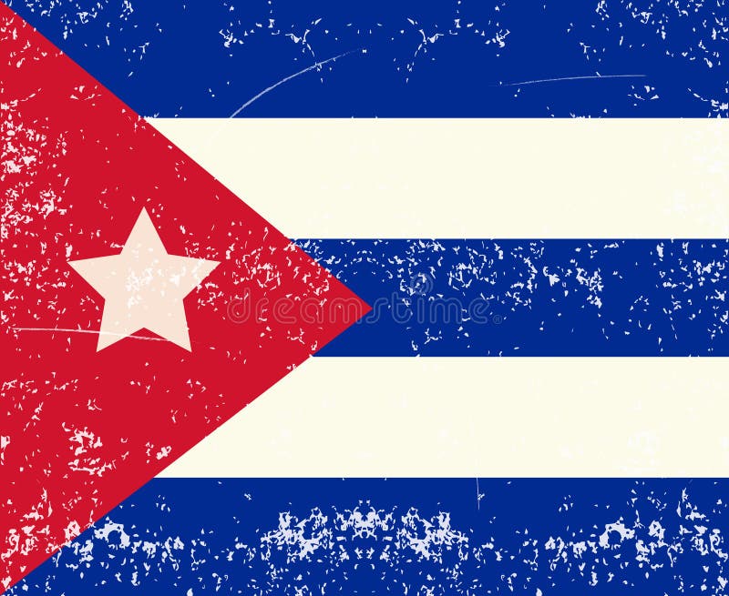 Flag of Cuba Vector with Old Vintage Texture Stock Vector ...