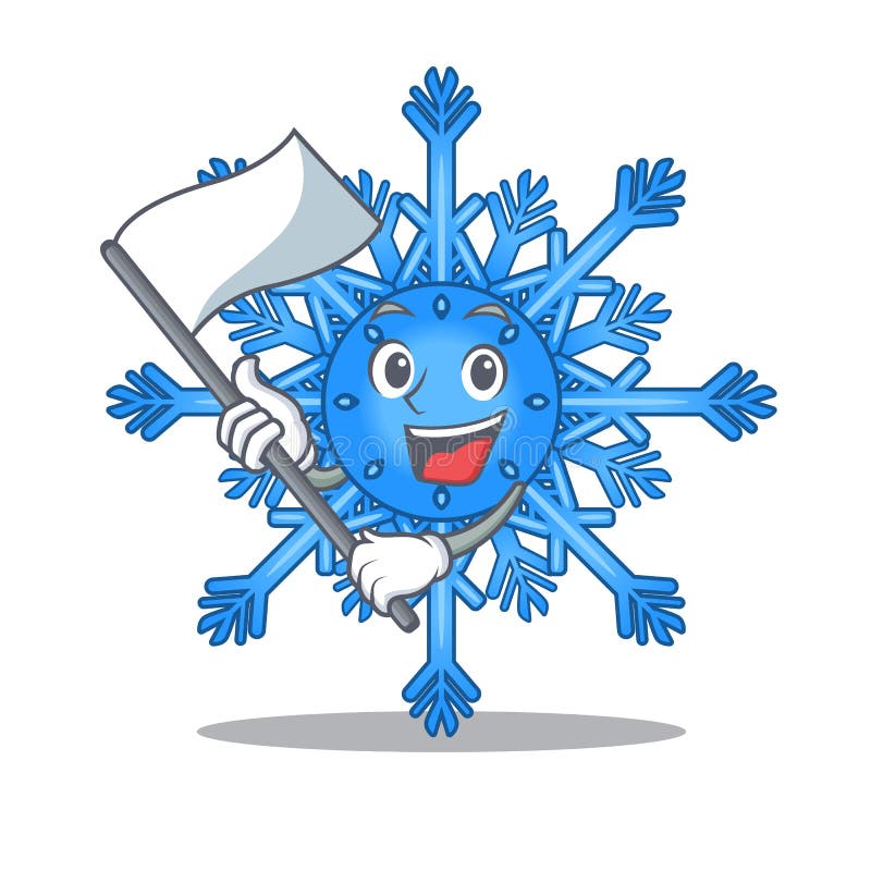 With Flag Snowflake Character Cartoon Style Stock Vector - Illustration ...