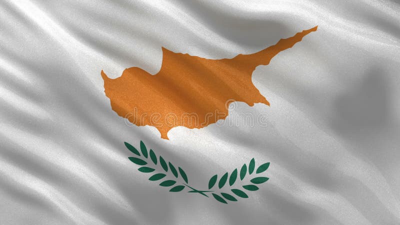 Flag of Cyprus Realistic Waving on Green Screen. Seamless Loop ...