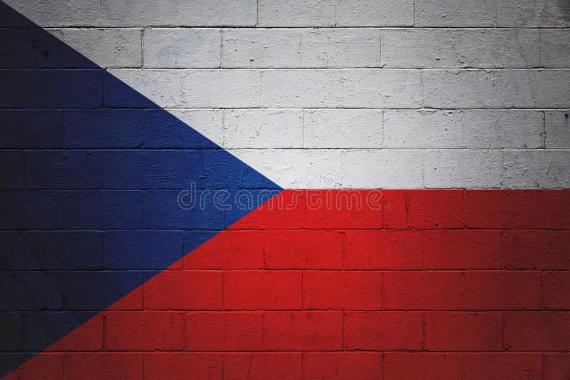 Flag of Czech Republic Painted on a Wall Stock Image - Image of ...