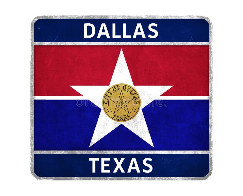 Flag of Dallas in Texas - USA Stock Illustration - Illustration of flag ...