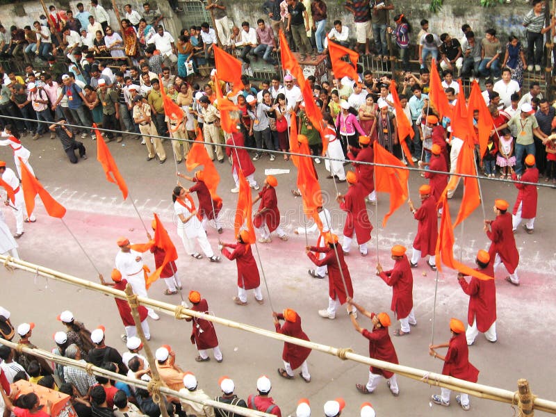 Flag Dance editorial stock image. Image of teens, asia - 16681604